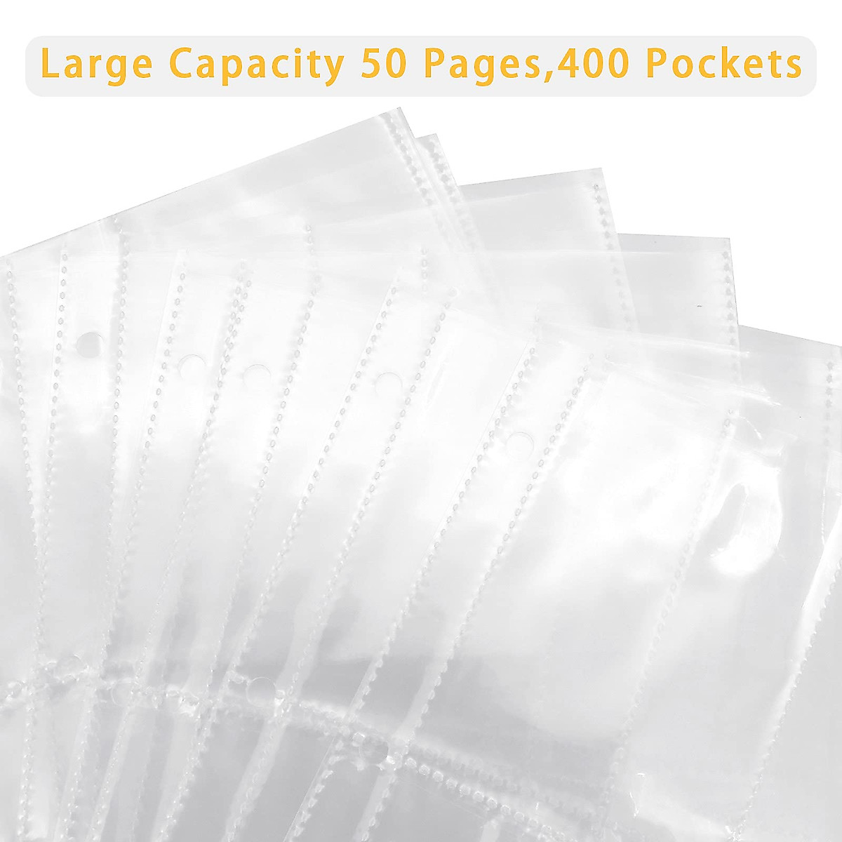 Hooshion Card Binder 4-Pockets, Pokemon Card Binder, 400 Pockets Card Holder, Trading Card Binder, Sports Card Binder with Sleeves, Compatible with Pokemon Cards, Football Card Sports