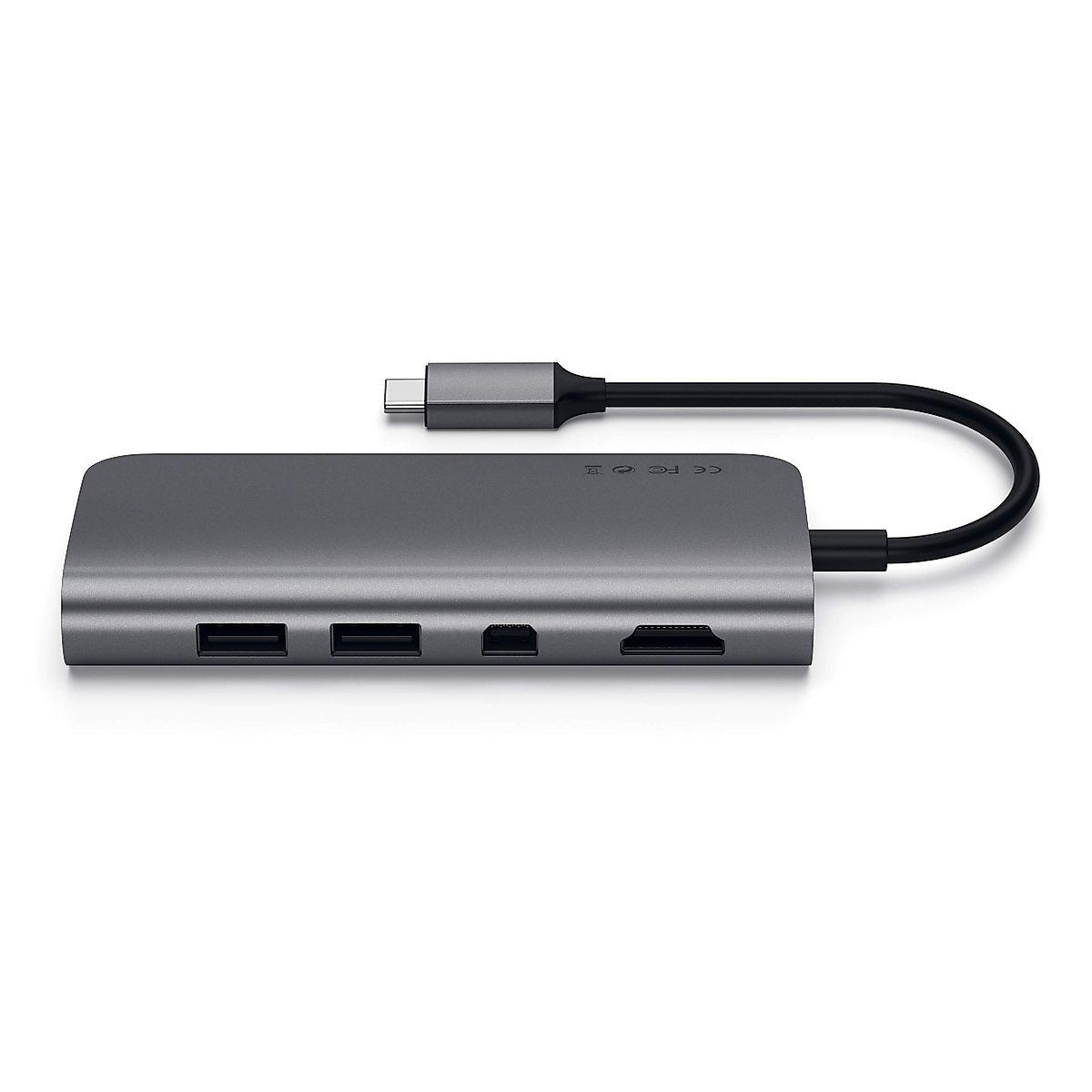 Satechi Type-C Multimedia Adapter with 4K HDMI, Mini DP, USB-C PD, Gigabit Ethernet, USB 3.0, Micro/SD Card Slots - for M2/ M1 MacBook Pro, M2/ M1 MacBook Air (Space Gray)