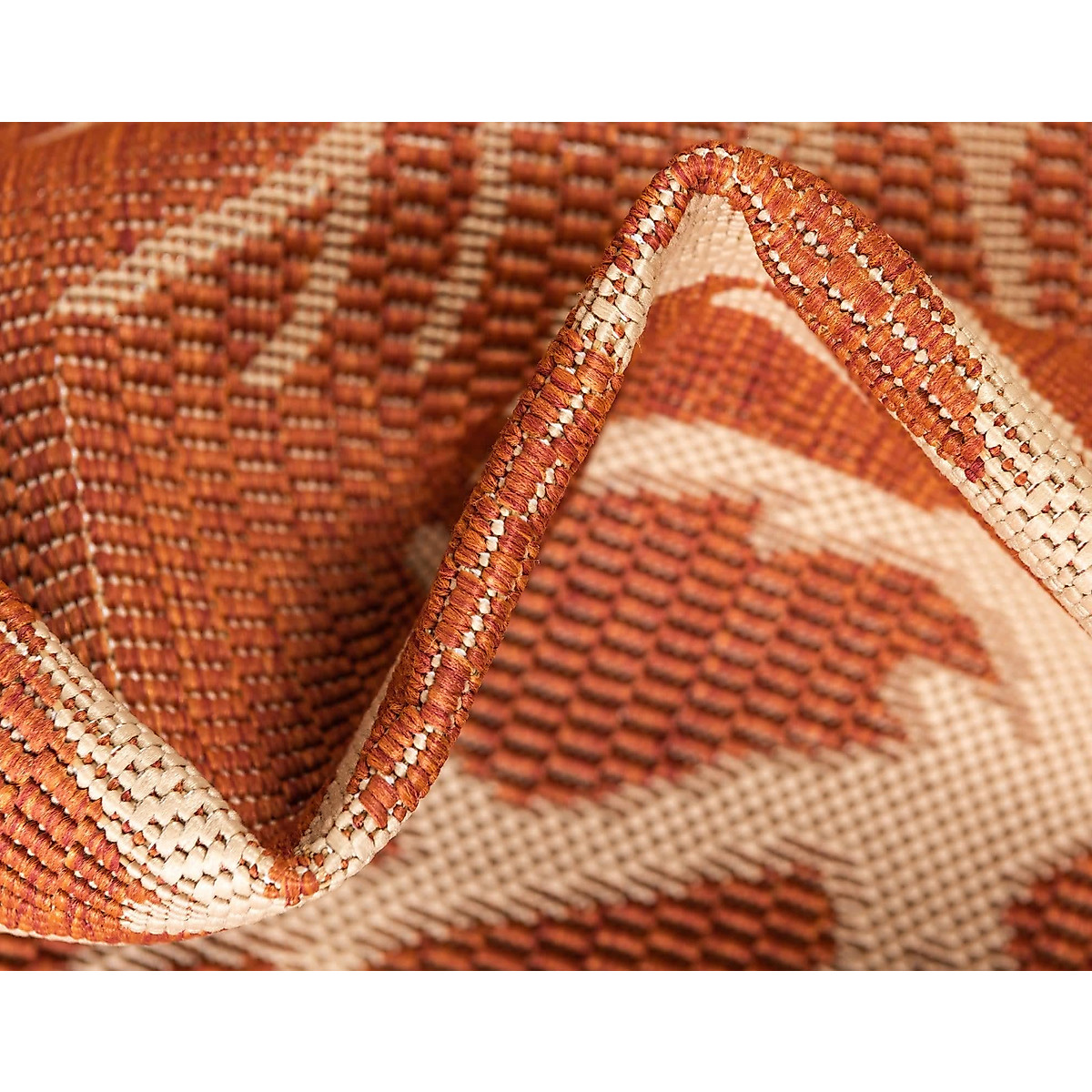 Unique Loom Outdoor Botanical Collection Area Rug - Branch (7' 1" x 10' Rectangle, Terracotta/ Beige)