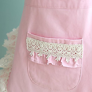 Hyzrz Lovely Home Work Adjustable Apron Cake Kitchen Cooking Women Girls Aprons With Pocket for Gift, Pink