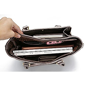 MKF Crossbody Shoulder Bag for Women – PU Leather Top Handle Pocketbook – Roomy Tote Satchel Handbag Purse M Charm Mustard