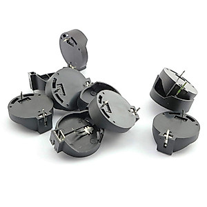 RuiLing 10-Pack Black 3V 2032 Battery Holder Button Coin Cell Case CR2032 CR2025 CR2016