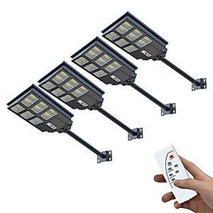 FEELON 4 Pack 150W LED Flood Lights Outdoor, 2 Pack 5000K Daylight White Lights + 2 Pack RGB Lights,Super Bright Work Light with Plug,IP66 Waterproof Outdoor Floodlights for Yard, Garden, Playground