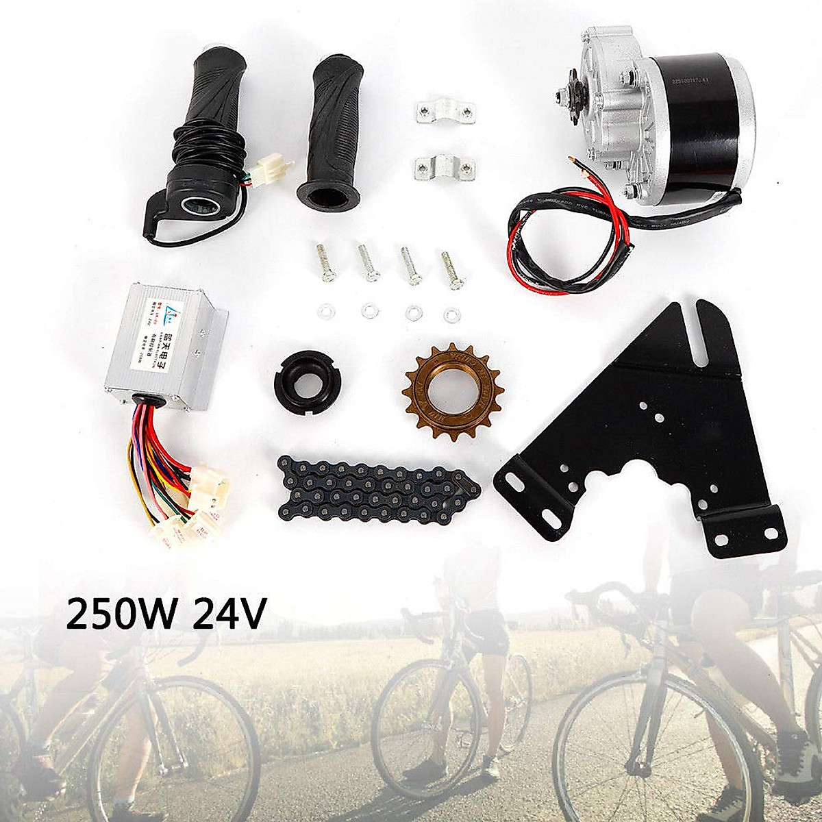 DNYSYSJ Electric Bicycle Motor Kit E-Bike Conversion Kit Hub Motor Kit for 16"-28" E-Bicycle, Electric Motorized Bike Kit Bike Motor Modified Kit with 24V 250W DC Motor
