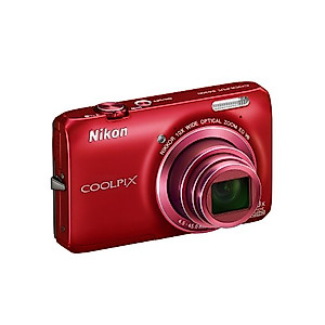 Nikon COOLPIX S6300 16 MP Digital Camera with 10x Zoom NIKKOR Glass Lens and Full HD 1080p Video (Red)