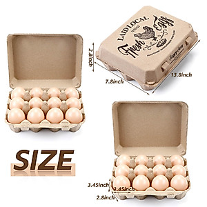 Zhanmai 100 Pack Egg Carton Bulk 12 Chicken Egg Carton Adorable Printed Design Farm Fresh Duck Egg Crate with 3 x 4 Holds Recycled Paper Cardboard Sturdy Reusable Egg Box Holder (Classic Style)