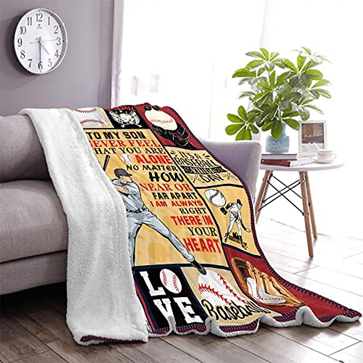 Juirnost to My Son Blanket Gifts,Son Birthday Gifts in Baseball,Son Blanket from Mom Dad,Birthday Gifts for Son Adult,Sweet 16 Gift Ideas,College Graduation Gifts for a Son Positive Encourage Blanket