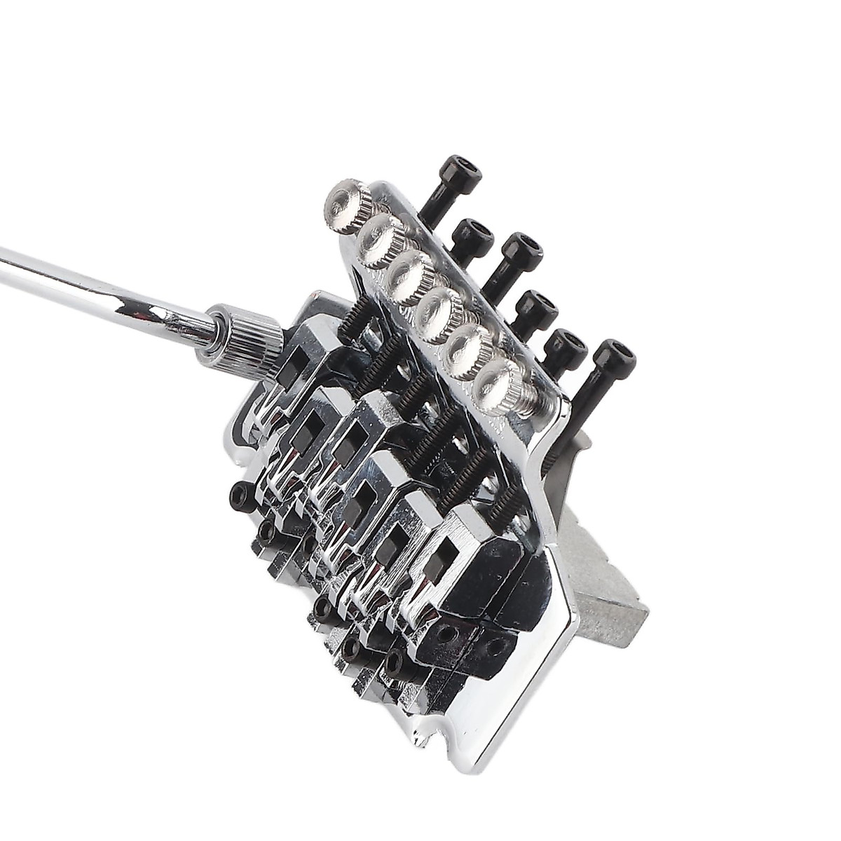 Double Rocking Tremolo Bridge System,Electric Guitar Spring Stabilizer Device Double Vibrato System Compatible with ST Style Electric Guitar(silver)