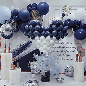 CACOLULU Navy Blue Balloons Garland - 120Pcs 18+12+10+5 Inch Navy Balloons Different Sizes Dark Blue Balloon For Gender Reveal, Birthday Ballon Blue Balloons Arch Kit As Under The Sea Party Decoration