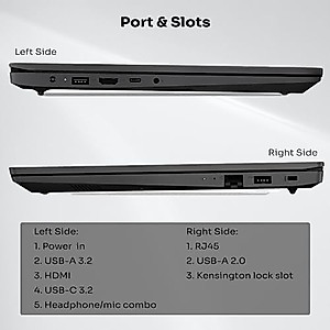 Lenovo V15 Gen 4 Business Laptop, 15.6" FHD Screen, AMD Ryzen 5 5500U, 16GB RAM, 1TB SSD, Webcam, HDMI, Wi-Fi, Windows 11 Pro, Black