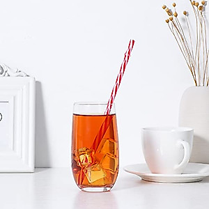 Cabilock 25PCS Reusable Straws Colored Threaded Straws with Cleaning Brush for Party Supplies, Birthday, Wedding