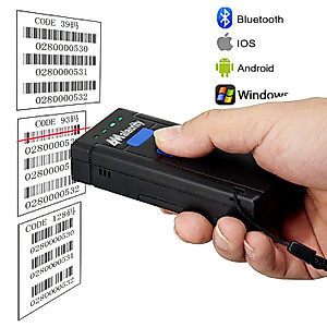 Wireless Bluetooth Mini 1D Laser Barcode Scanner,Alacrity USB Portable Compatible with Bluetooth Function & 2.4GHz Wireless & Wired Connection Barcode Reader Scanner