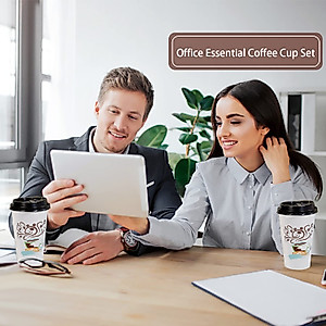 Lamosi 60 Pack - 16 oz Disposable Coffee Cups with Lids, To Go Coffee Cups with Lids, Hot/Cold Paper Cups for Tea, Chocolate, 16 Ounce