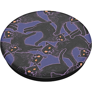 ​​​​PopSockets Phone Grip with Expanding Kickstand, PopSockets for Phone - Black Cat Crossing