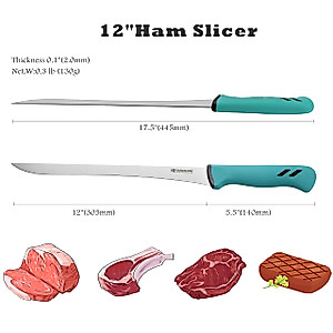 YOUSUNLONG Slicing Knife 12"(305mm) - Premium High-carbon molybdenum steel blade - Meat & Ham Slicer - Ergonomic & non-slip handle