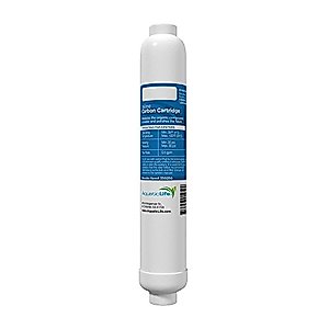 AquaticLife Inline Carbon Block Aquarium Water Filter Replacement Cartridge for RO Buddie and Reverse Osmosis Tank Kit