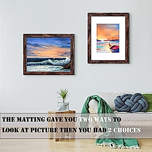 LUCKYLIFE 16x20 Frames, 16x20 Picture Frame for Wall, Display Pictures 11x14 with Mat or 16x20 without Mat, Pack of 2, Rustic Brown
