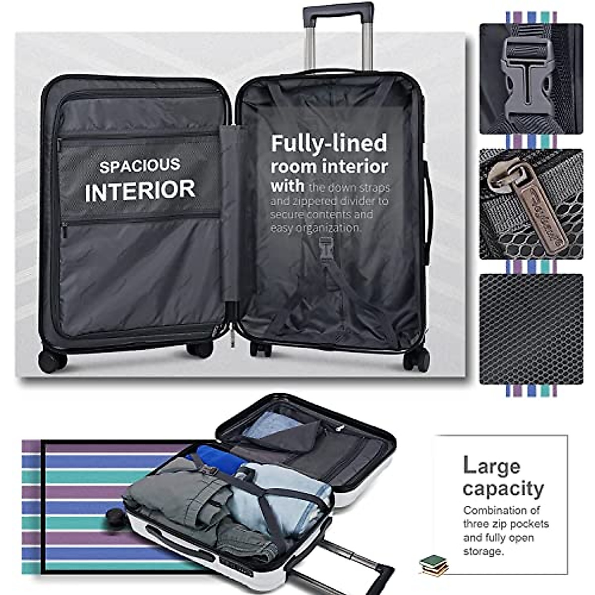 Feybaul Luggage Sets (Only 28in Expandable)Carry on Suitcase with Spinner Wheels