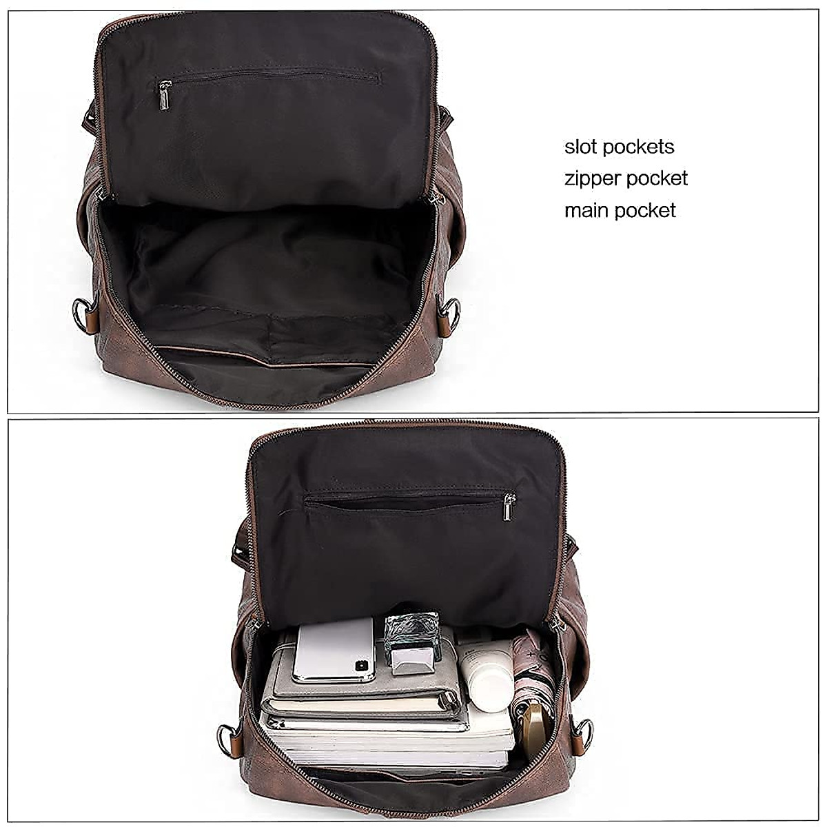 CLUCI Women Backpack Purse Leather Bundles with Small Crossbody Bag for Women Cellphone Shoulder