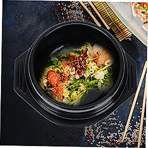 Operitacx 1 Set Stone Pot for Bibimbap Stainless Steel Stock Pot Soup Bowl with Lid Nonstick Cookware Hot Pot Casserole Korean Pot Korean Dolsot Bowls Ceramic Cookware Ceramic Kitchenware