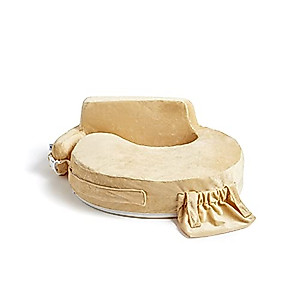 My Brest Friend Super Deluxe Nursing Pillow for Breastfeeding and Bottlefeeding with Lumbar Support, Convenient Pocket and Removable Slipcover, Gold