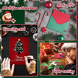 Tenceur 300 Sheets Christmas Construction Paper Bulk Red and Green Cardstock 8.5'' x 11'' White Cardstock Christmas Cardstock 160 GSM Thick Printable Card Stock for Christmas Gift Scrapbook Crafts