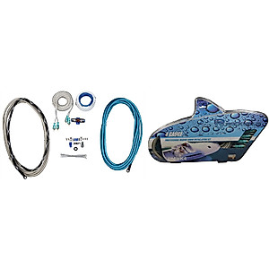 Rockville Bluetooth Receiver+6.5" White Marine Wakeboard Tower Speakers+Amp+Kit