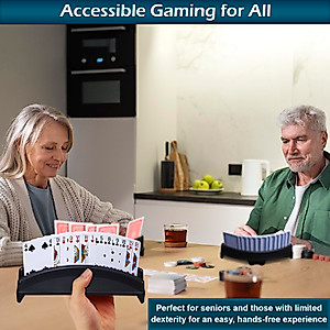 Home-X Playing Card Holder – 2 Pcs Portable Hands-Free Design Card Holders for Playing Cards - Playing Card Holders for Adults and Kids for Poker Parties, Family Game Nights (Cards not Included)