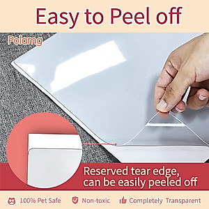 Polamg Anti Cat Scratch Furniture Protector-14 Pack Single Side Couch Protector for Cats, Self-Adhesive Cat Tape for Furniture, Cat Scratch Deterrent for Furniture Door Walls