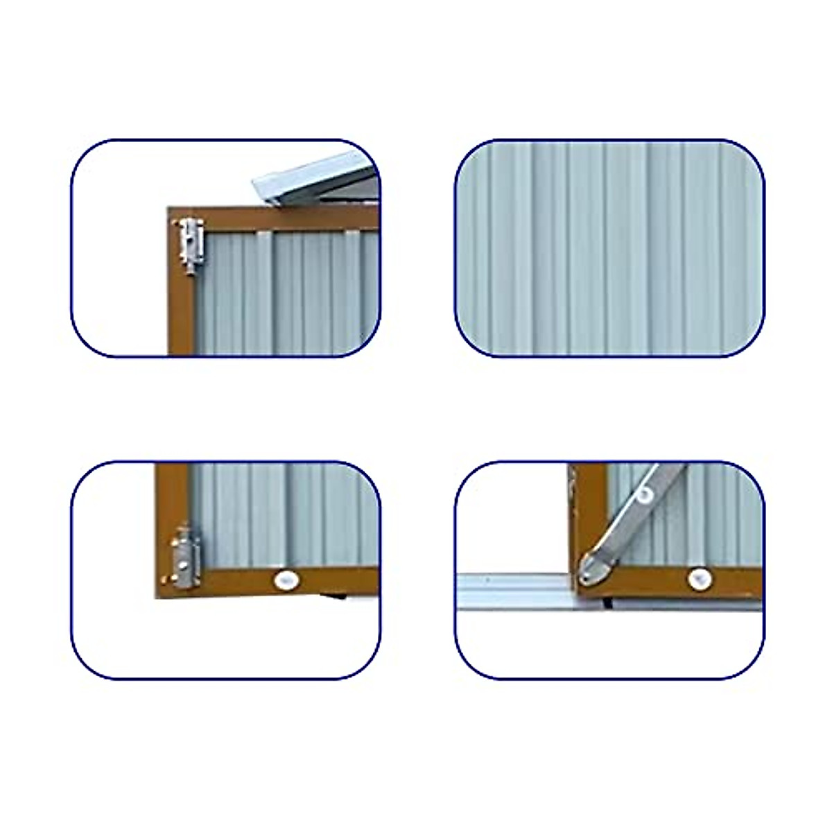 Lifeand 4ftx6ft Outdoor Storage Sheds with Apex Roof, Lockable Doors for Backyard,White+Yellow