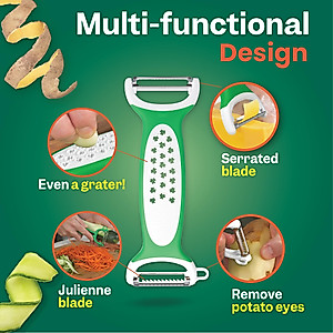 Ultimate Irish Peeler & Slicer – Ronnie Neville’s Original as Seen on TV 3 in 1 Kitchen Tool, Vegetable Peeler & Slicer, Stainless Steel Kitchen Tools, Cheese Slicer, Potato Peeler, Julienne Peeler