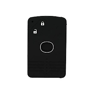 SEGADEN Silicone Cover Protector Case Holder Skin Jacket Compatible with MAZDA 2 Button Smart Card Remote Key Fob CV4532 Black