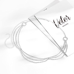 Funyrich Rhinestone Belly Chain Jewelry Silver Crystal Waist Body Chains for Women