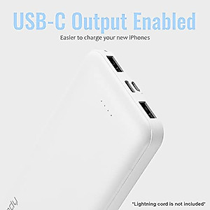 Miady 2-Pack 10000mAh Dual USB Portable Charger, USB-C Fast Charging Power Bank, Backup Charger for iPhone 14, Galaxy S22, Pixel and etc