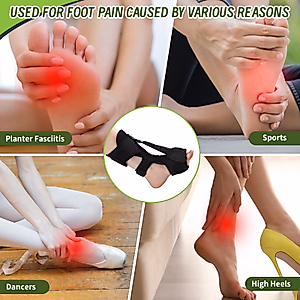 LYGJMYOK 2Pack Plantar Fasciitis Night Splint,Plantar Fasciitis Relief Brace,3 Straps Adjustable Foot Relief Splint for Women&Men,Foot Drop Orthotic Brace Relief Plantar Fasciitis,Achilles Tendonitis