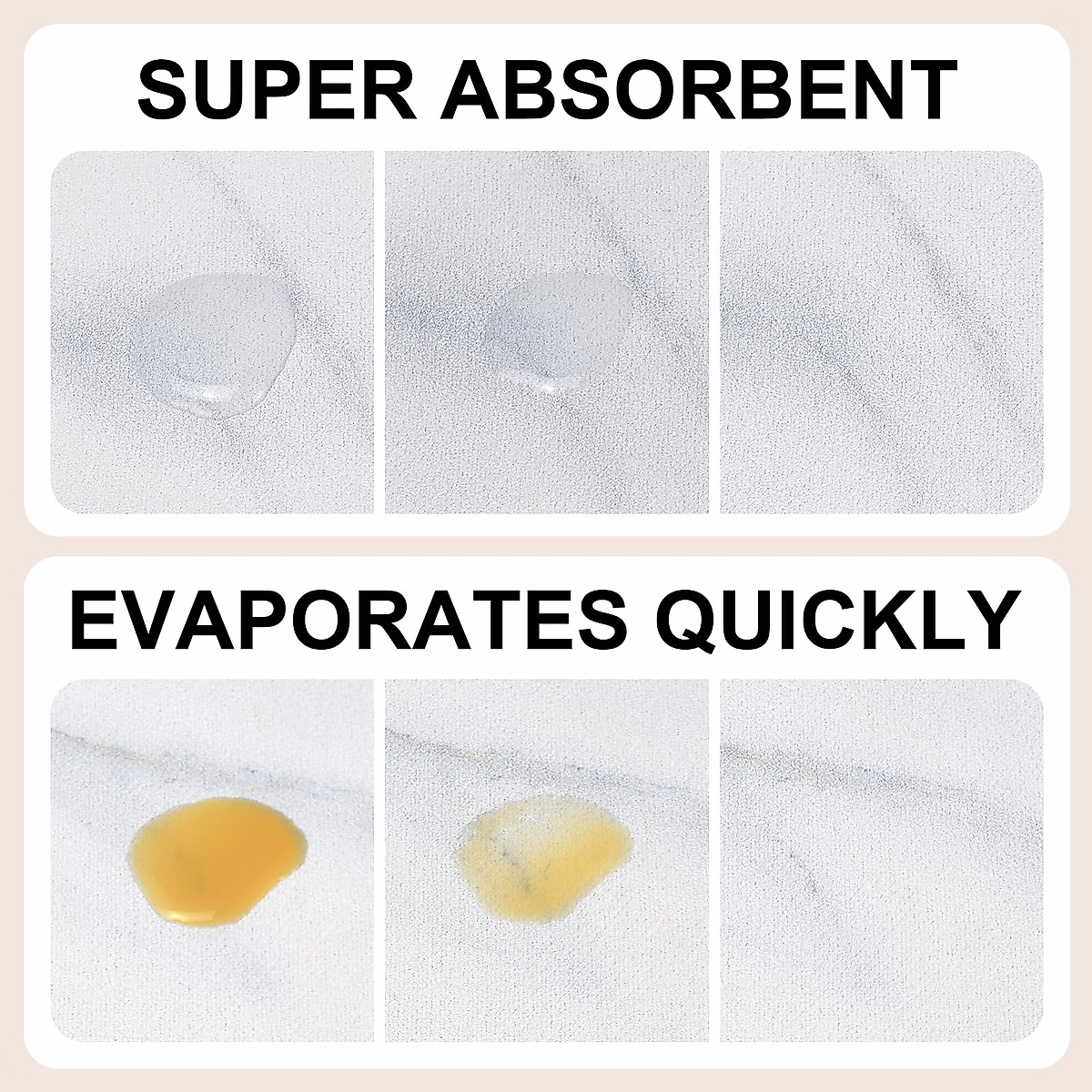 24" x 16" Dish Drying Mat for Kitchen Counter, Absorbent Hide Stain Rubber Backed Coffee Mat, Easy Clean, Eco-friendly, Heat-resistant, Large Kitchen Drying Mat, White Marble