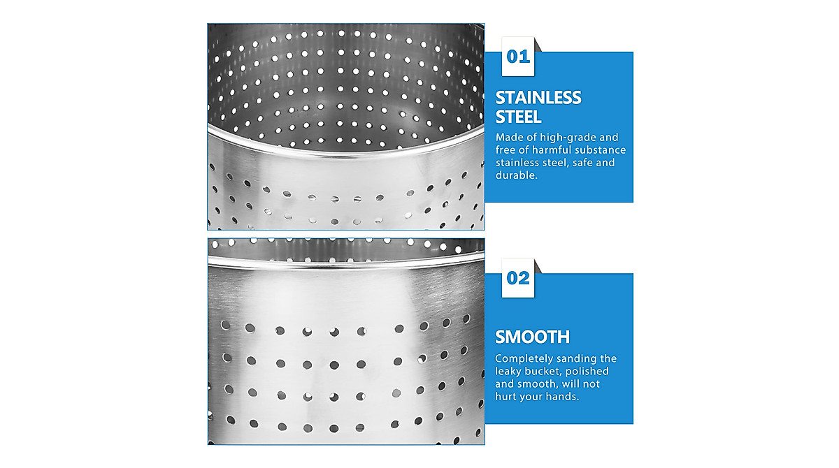 Hemoton Stainless Steel Stock Pot Strainer Insert