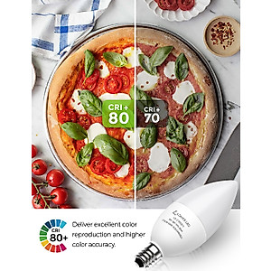 LOHAS E12 LED Candelabra Light Bulbs 60 Watt Equivalent, B10 Chandelier Candle Bulbs 5000K Daylight White, 6W Type B Ceiling Fan Bulbs 470LM, Non-Dimmable, 6 Packs