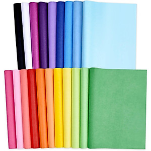 120 Sheets 20"x14" Wrapping Tissue Paper Bulk in 20 Assorted Colors for Christmas Gift Bags Weddings Birthday Arts Craft Party Decoration
