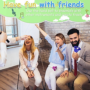 Nuanchu 8 Note Hand Bells for Kids, Musical Handbells Set Colorful Hand Bells Instruments Music Bells for Toddlers Children Adults Musical Percussion Instrument Toy for School Church Wedding Family