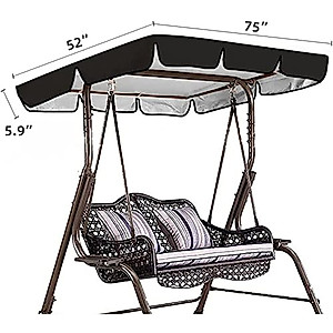 Swing Top Cover Replacement Canopy for Swing Seat Chair,Waterproof Garden Swing Chair Canopy Cover,Swing Hammock Cover Top for Garden Outdoor(Only Canopy Cover)