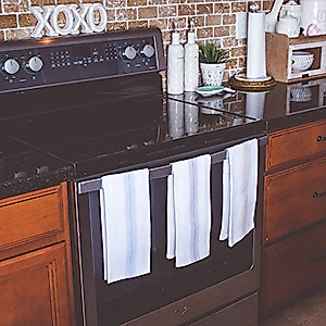 GREEN LIFESTYLE 12 Pack Kitchen Towels 15x25-100% Natural Cotton Dish Cloths, Reusable Cleaning Rags, Super Absorbent, Machine Washable Kitchen Towel Set