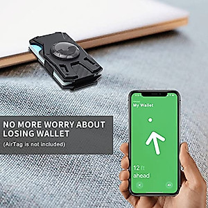 Mvgges Airtag Wallet(No Airtag), Slim Minimalist Wallet with Airtag Holder,Carbon Fiber RFID Blocking Wallet, Airtag Case,Smart Wallet for Men