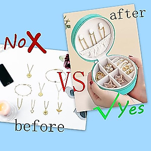 Denyskwin Mini Travel Jewelry Case, Small Jewellery Organizer Boxes, Portable Gifts Storage Cases for Rings, Pendants, Earrings, Necklaces, Bracelets Holder for Women Girls