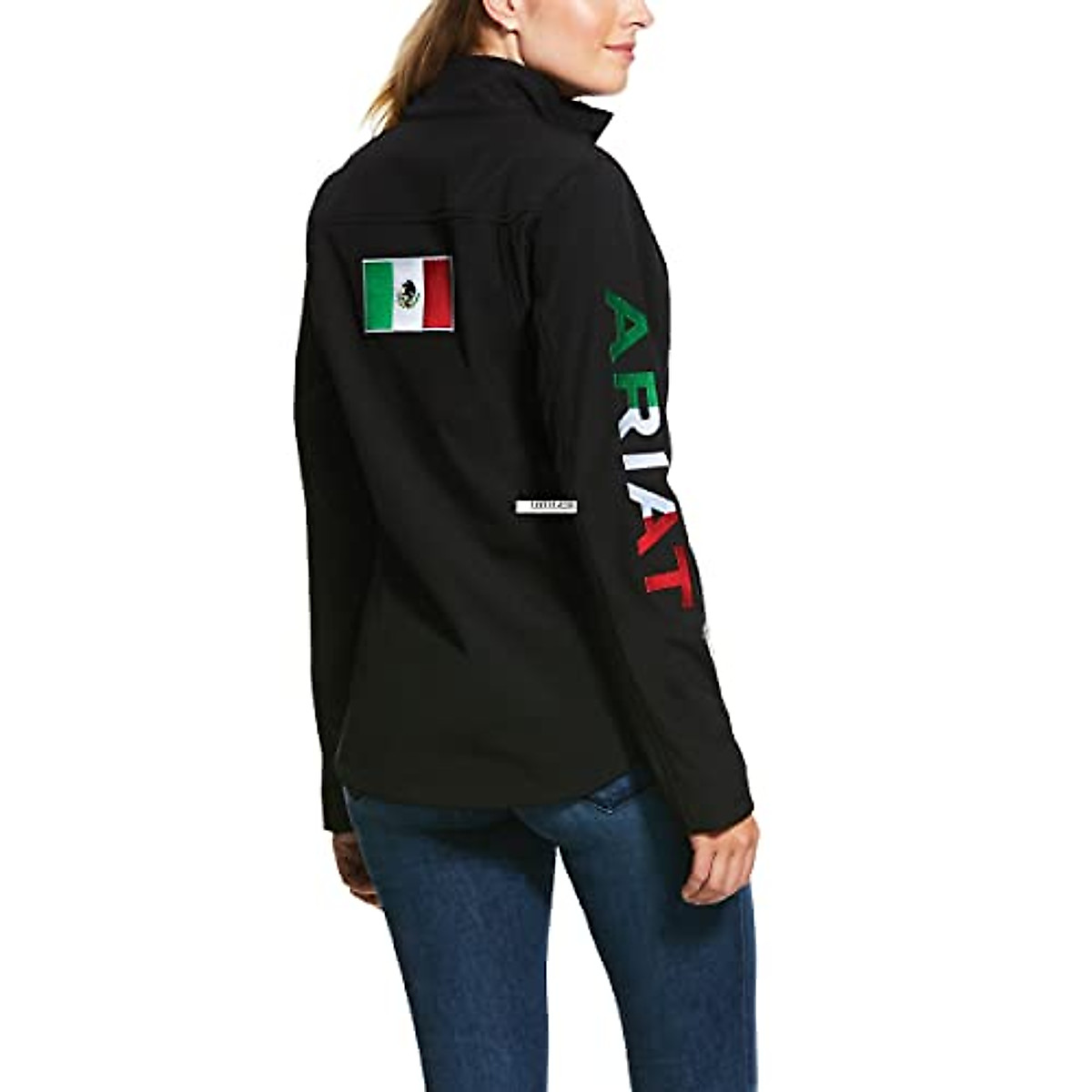 Ariat Female Classic Team Softshell MEXICO Water Resistant Jacket Black Small