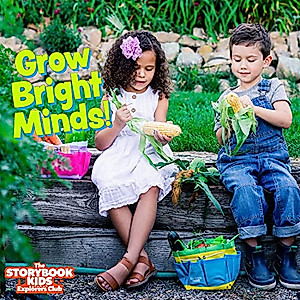 Kids Gardening Tools - Includes Sturdy Tote Bag, Watering Can, Gloves, Shovels, Garden Stakes, and a Delightful Children's Book How to Garden Tale - Kids Garden Tool Set for Toddler Age on up.