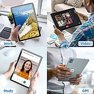 jumper 10 Inch Tablet, Android 12 Tablets with 2.0GHz Octa-Core Processor, 8GB RAM 128GB Storage, Full HD IPS Touch Screen, 13+5MP Dual Camera, Dual Speakers, 6000mAh Battery, Bluetooth5.0, GPS.