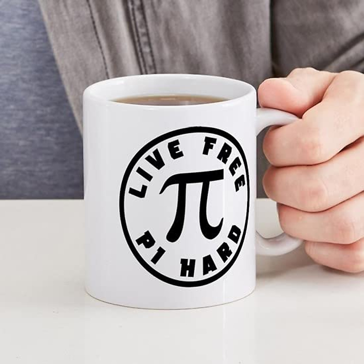 CafePress Live Free Pi Hard Ceramic Coffee Mug, Tea Cup 11 oz