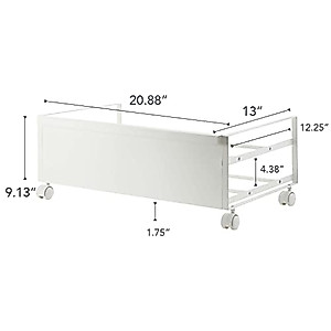 Yamazaki Home Frame Rolling Shoe Rack, 9" - Steel - Holds 4 Shoes, 6 Heels