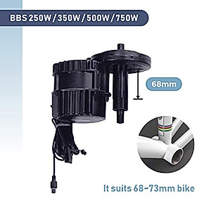 DERUIZ Mid Drive Motor Kit 750W Electric Bicycle Conversion Kits BBS02B for eBike Central Engine with Display(Optinal) for Mountain Bike